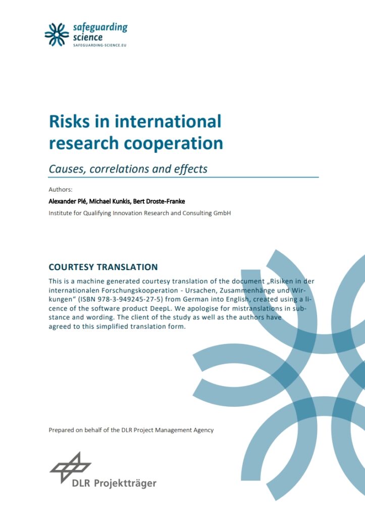 Risks in international research cooperation – causes, correlations and ...
